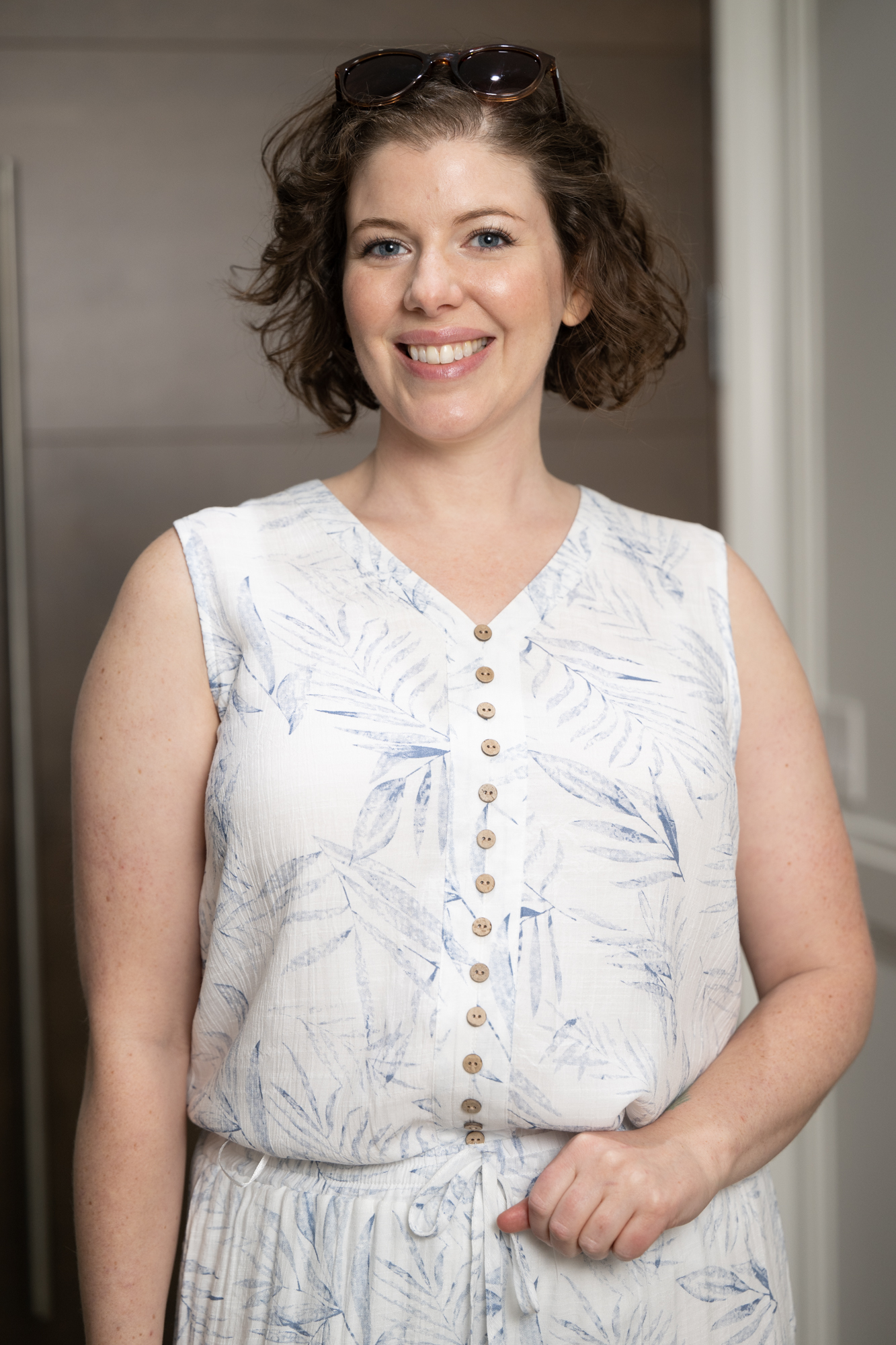 Pastel White Leafy Tank | Papillon | Suzanne's