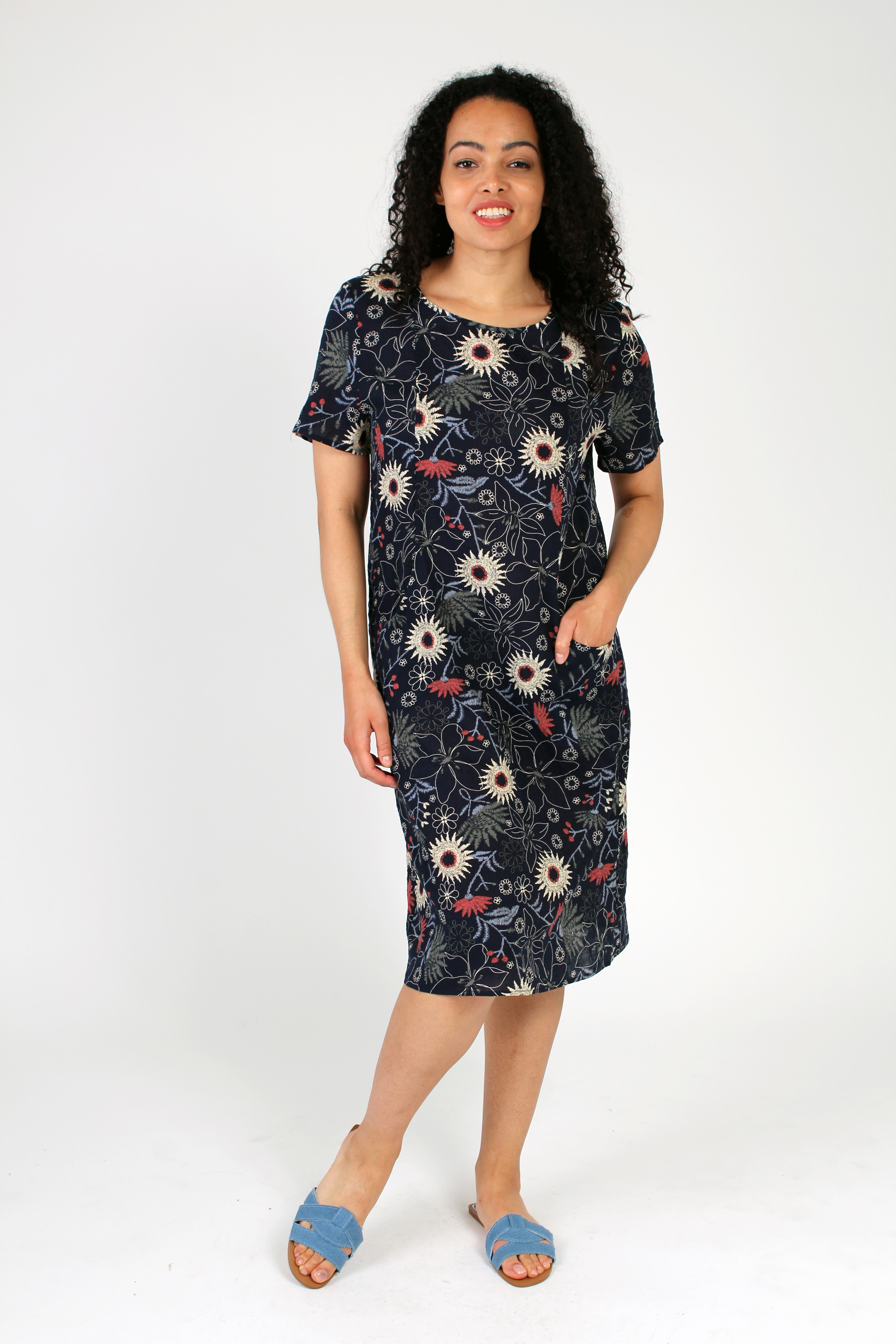 Short Sleeve Floral Midi Dress | Fresh FX | Suzanne's