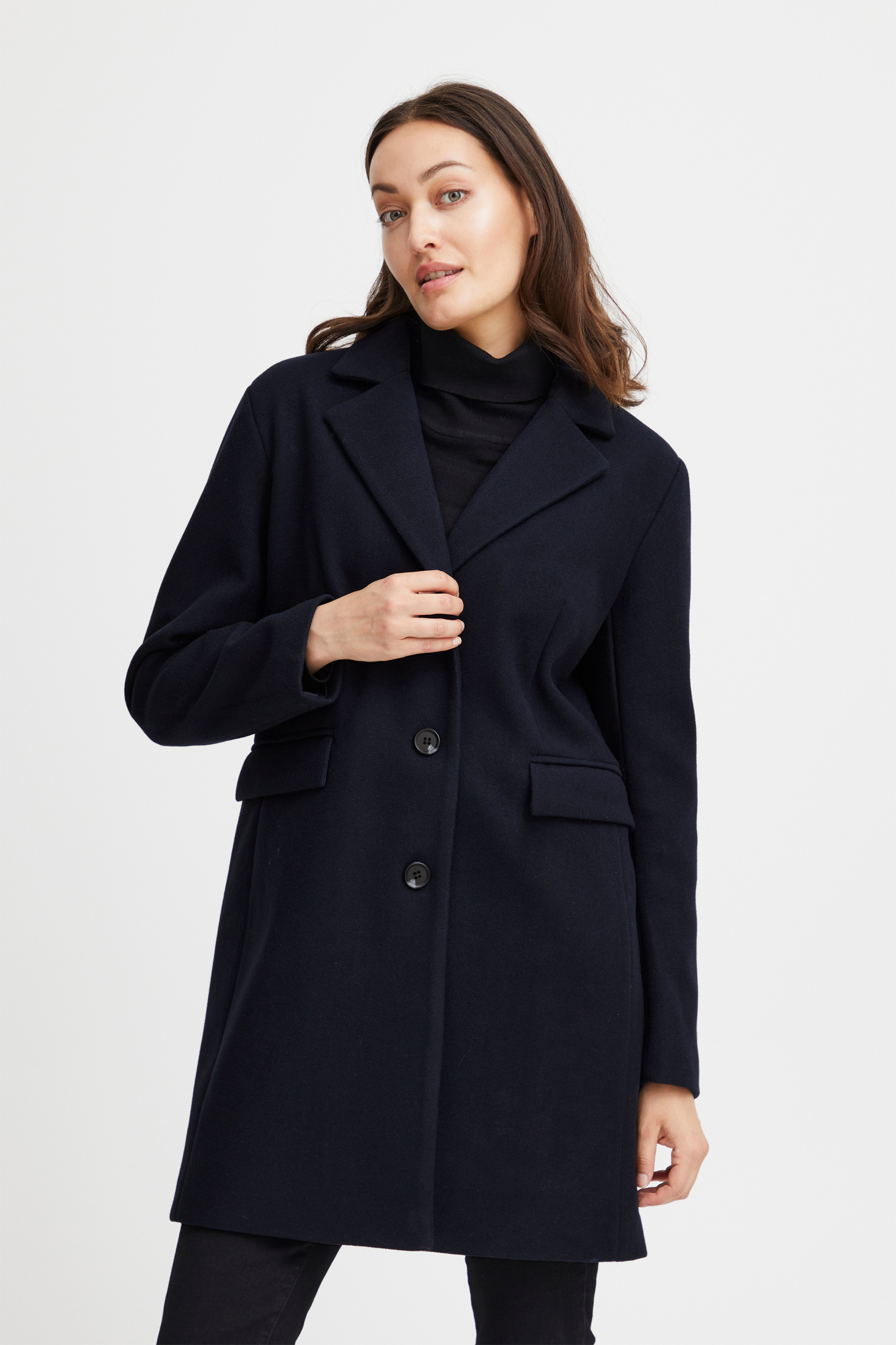 Button-Up Longline Coat | Fransa | Suzanne's