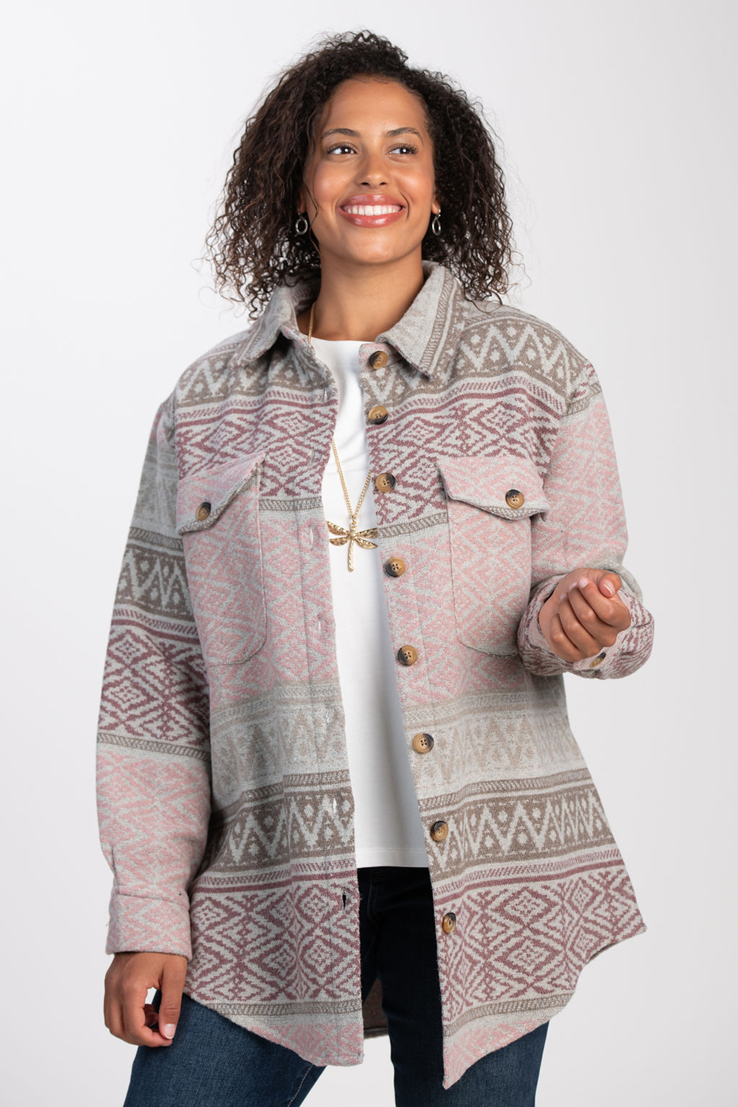 Aztec Shacket w/ Patch Pockets | Papillon | Suzanne's
