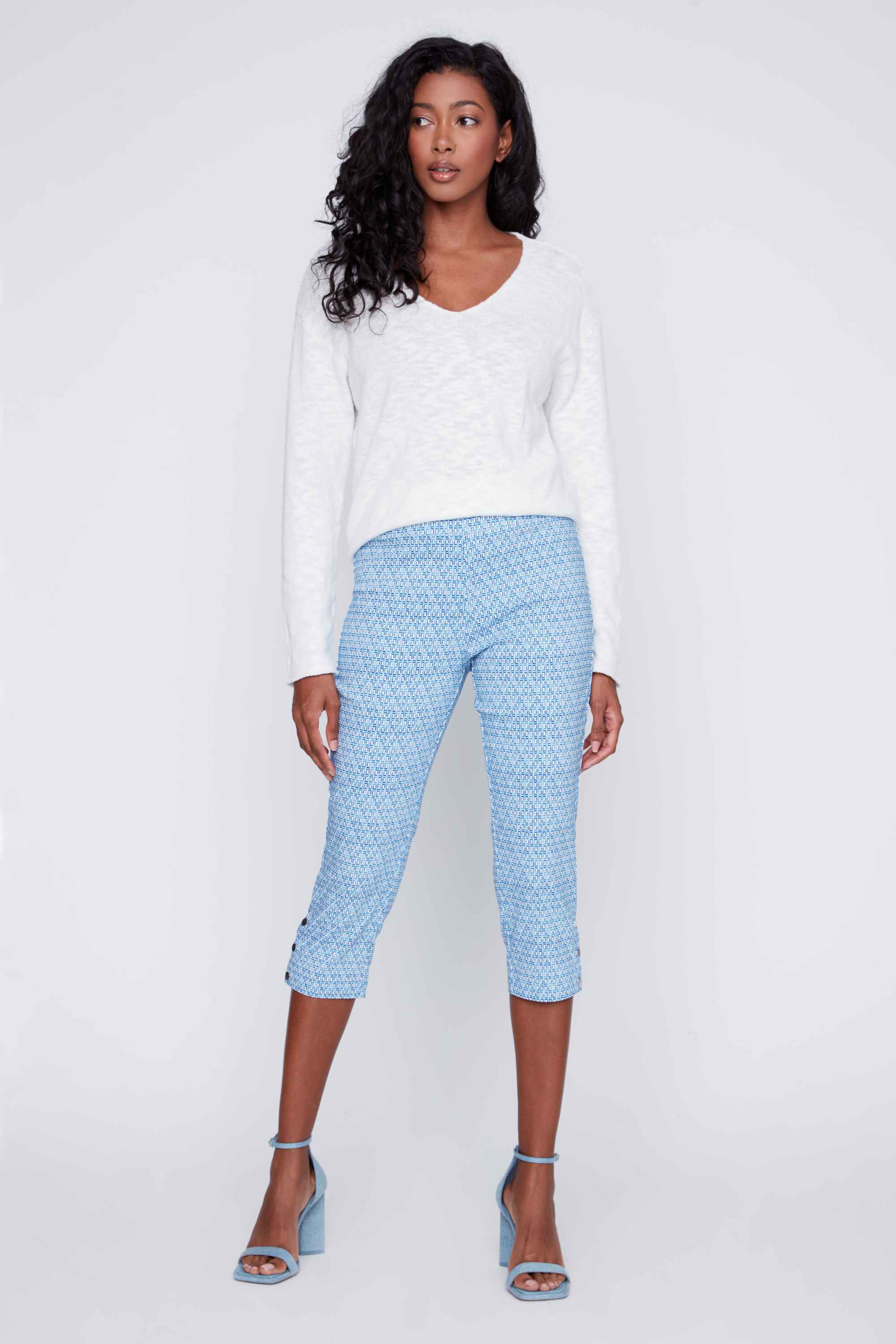 Printed Capris w/ Snaps | Frilli | Suzanne's