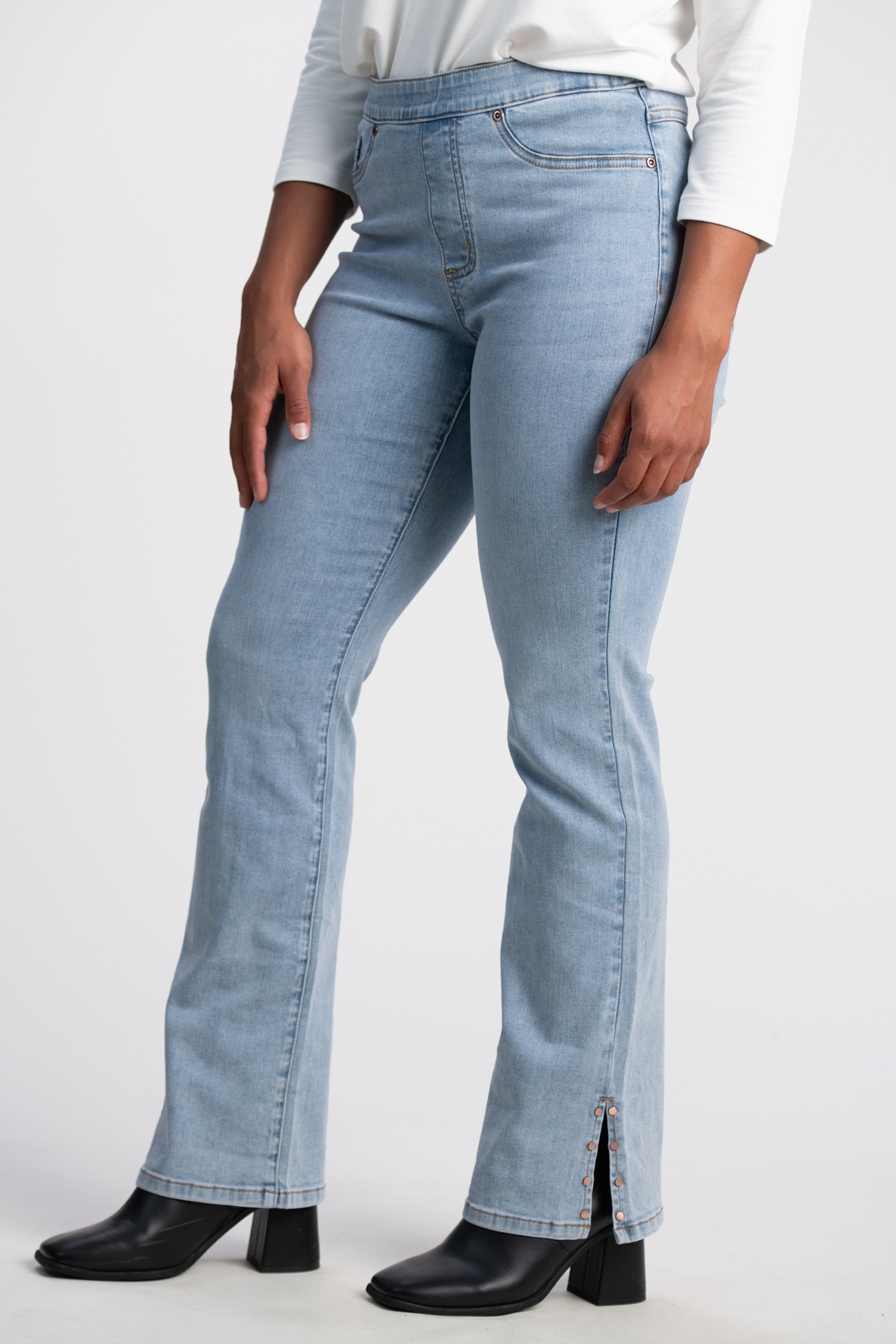 Audrey Pull-On Bootcut Jeans w/ Snap Detail | Tribal | Suzanne's