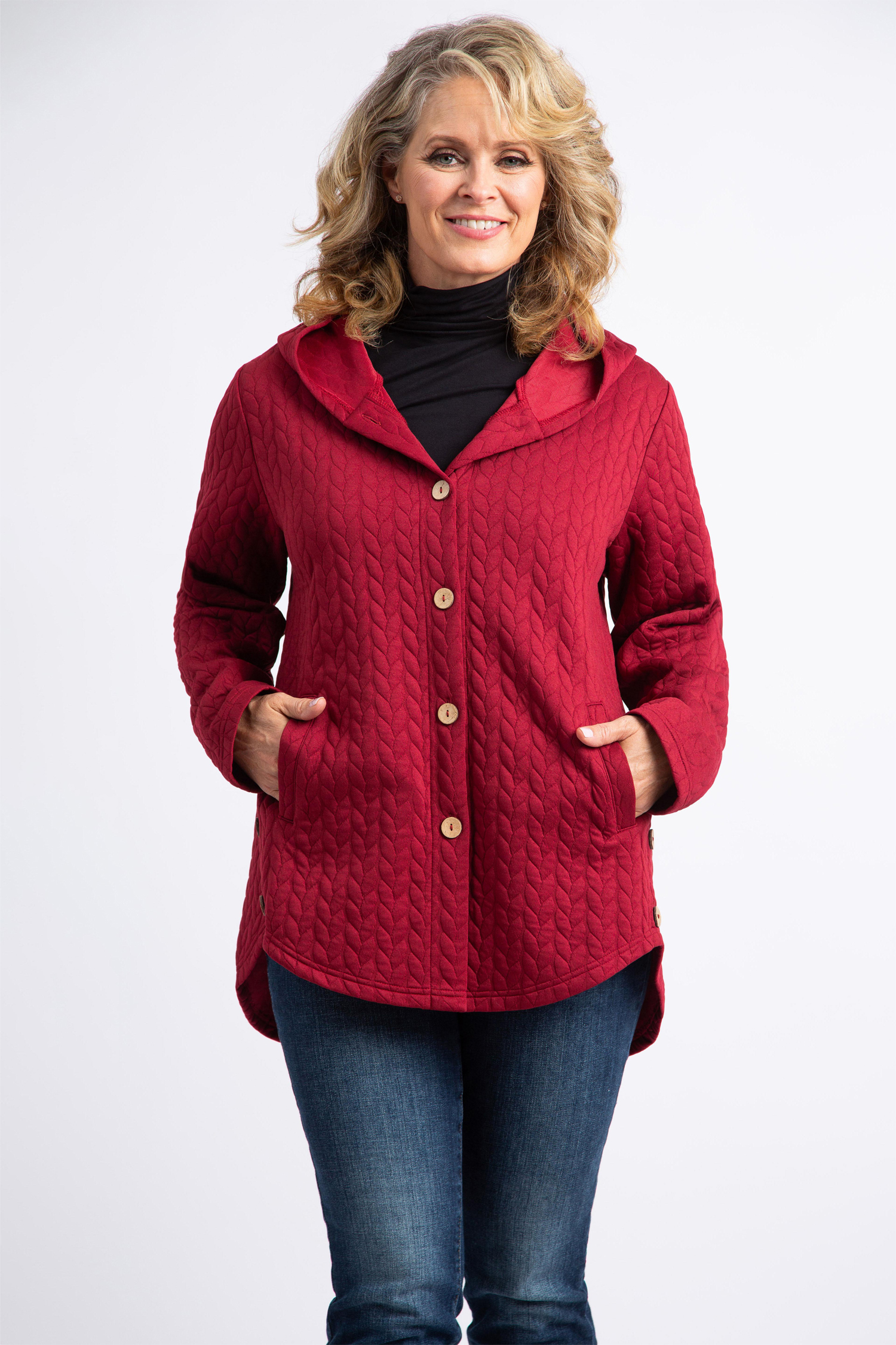 Cable Knit Aline Hooded Jacket | Papillon | Suzanne's