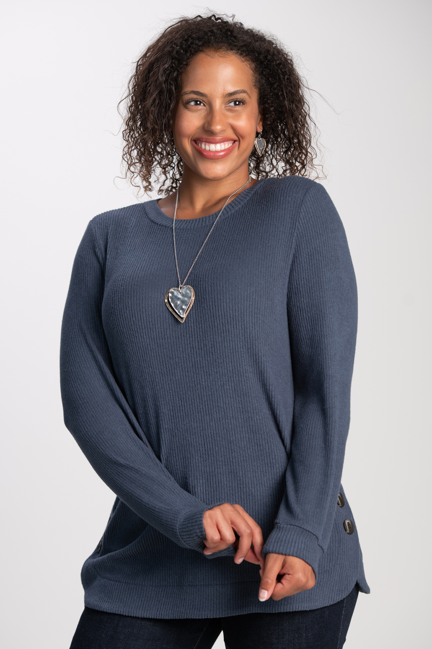 Long Sleeve Top w/ Buttons | Mandy Evans | Suzanne's