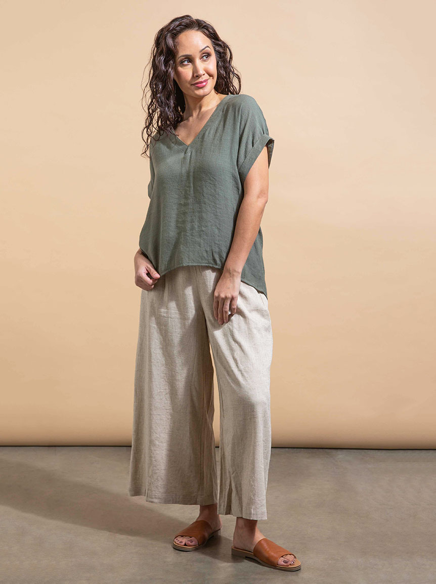 Dolman Sleeve Curved Hem Top | Apricot | Suzanne's