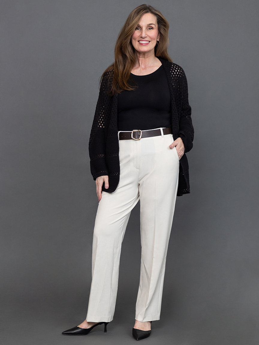 Straight Leg Pant with Belt | Signature By Suzanne's | Suzanne's